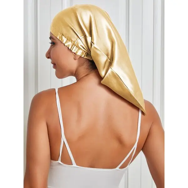 SILKSILKY Pure Silk Elasticated Bonnet - Champagne