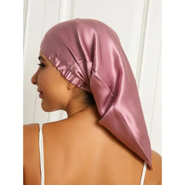 SILKSILKY Pure Silk Elasticated Bonnet - Palemauve