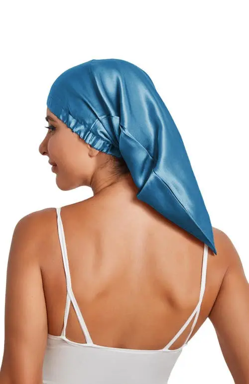 SILKSILKY Pure Silk Elasticated Bonnet - Teal