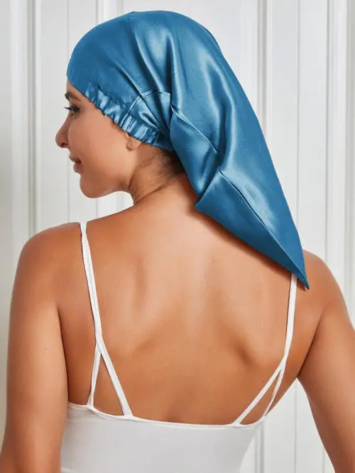 SILKSILKY Pure Silk Elasticated Bonnet - Teal