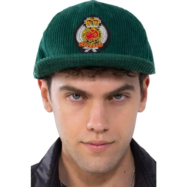 MEMBERS ONLY Corduroy Baseball Cap With Crest - Green