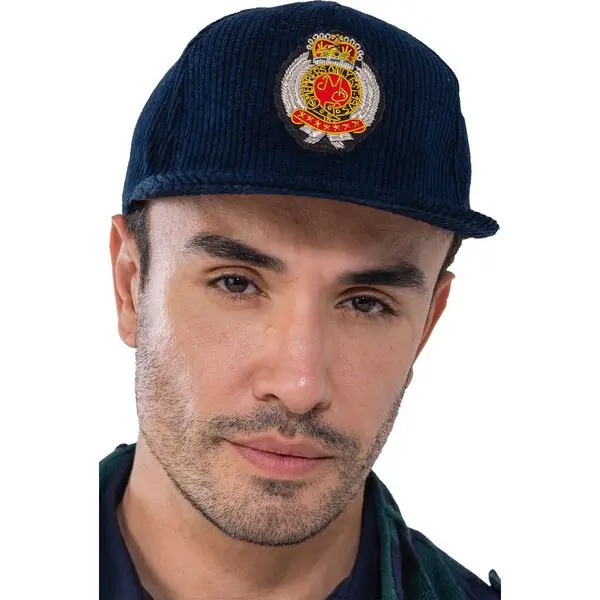 MEMBERS ONLY Corduroy Baseball Cap With Crest - Navy