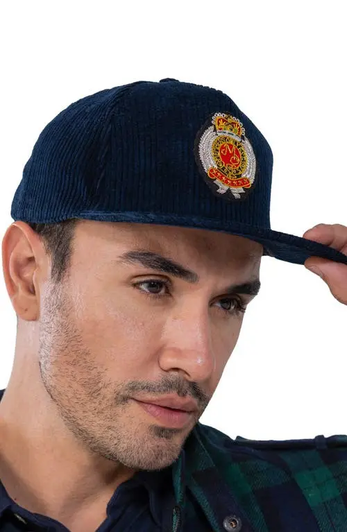 MEMBERS ONLY Corduroy Baseball Cap With Crest - Navy