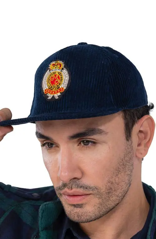 MEMBERS ONLY Corduroy Baseball Cap With Crest - Navy