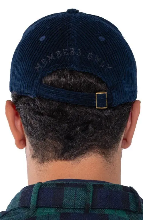 MEMBERS ONLY Corduroy Baseball Cap With Crest - Navy