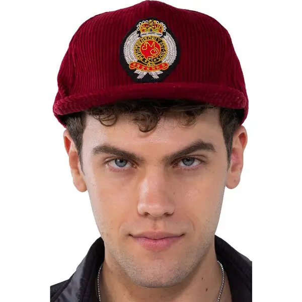 MEMBERS ONLY Corduroy Baseball Cap With Crest - Wine
