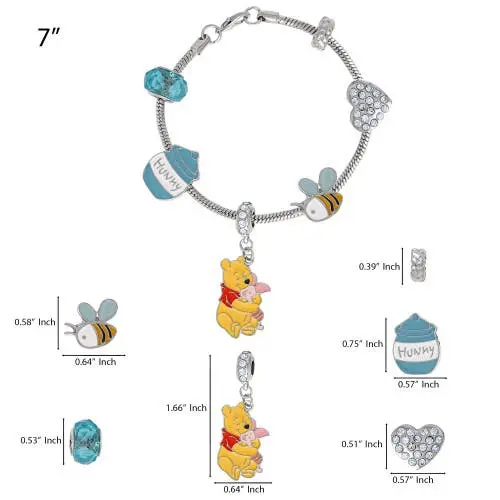 WINNIE THE POOH Beaded Charm Bracelet
