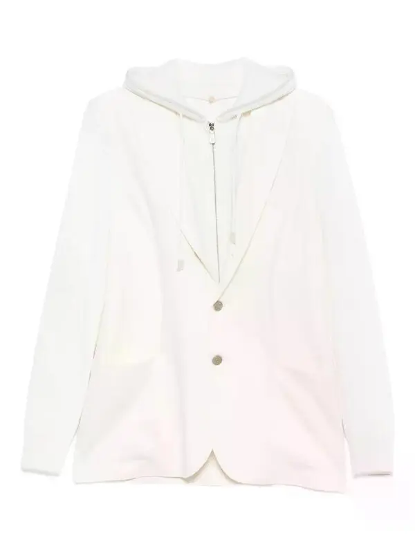 Eleventy Hooded Button Blazer