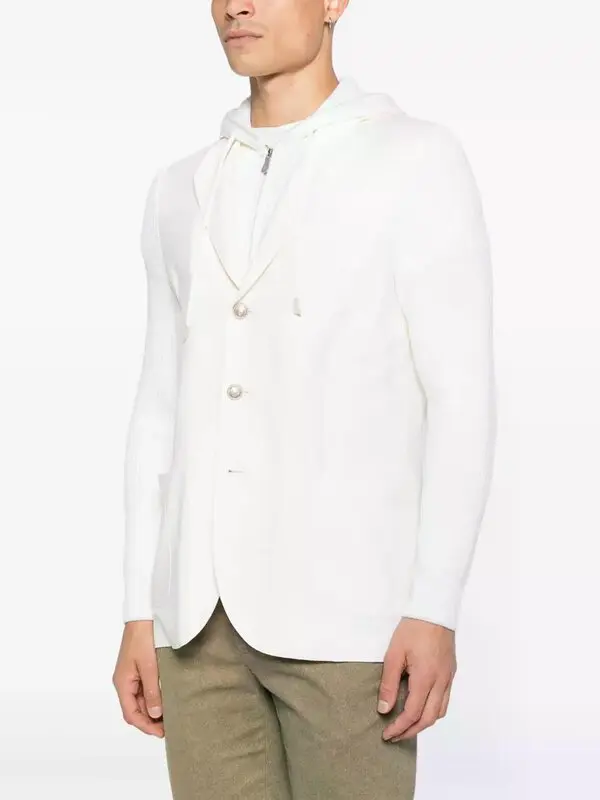 Eleventy Hooded Button Blazer