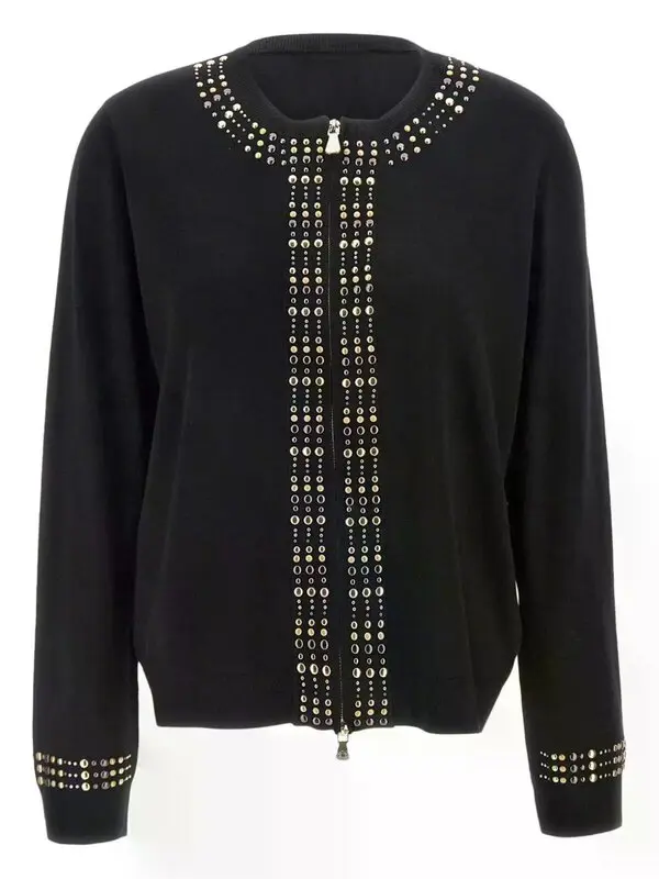 ELENA MIRO` Studded Zip Cardigan