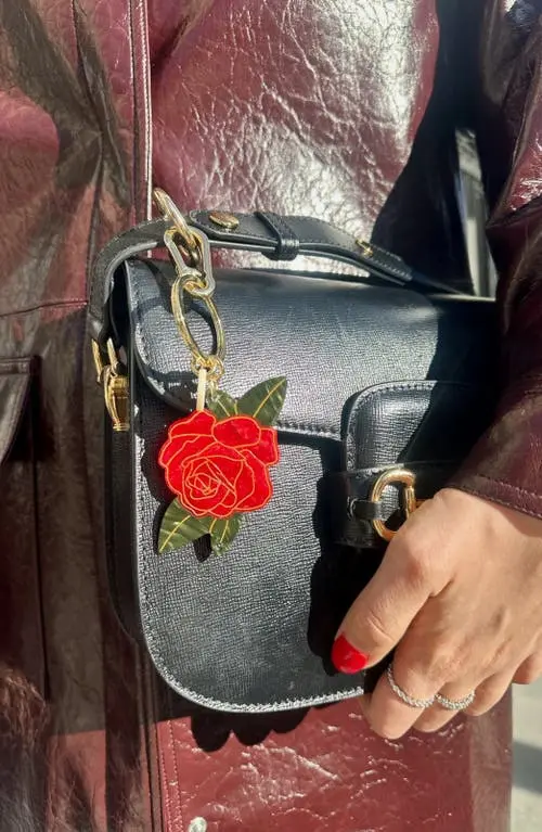 SOLAR ECLIPSE Hand-painted Rose Bag Charm