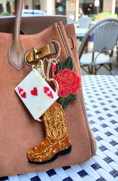 SOLAR ECLIPSE Hand-painted Rose Bag Charm