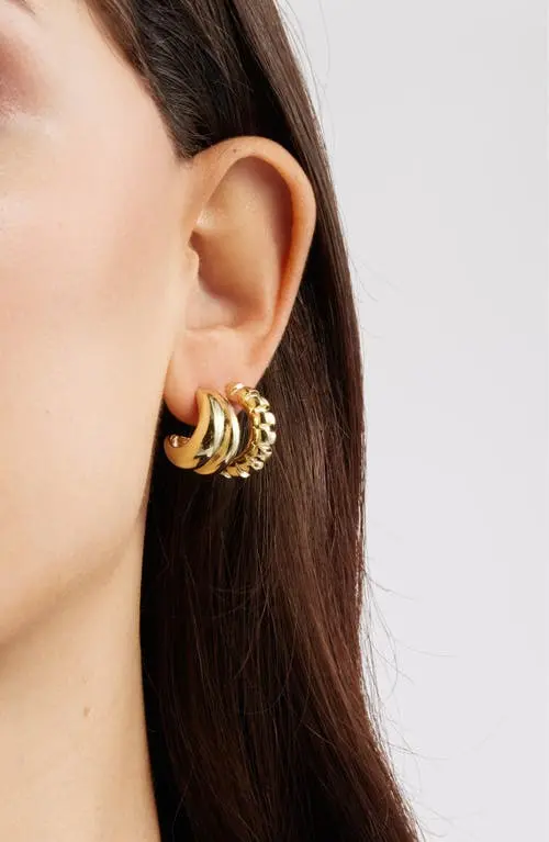 Nordstrom Textured Hoop Earring Set