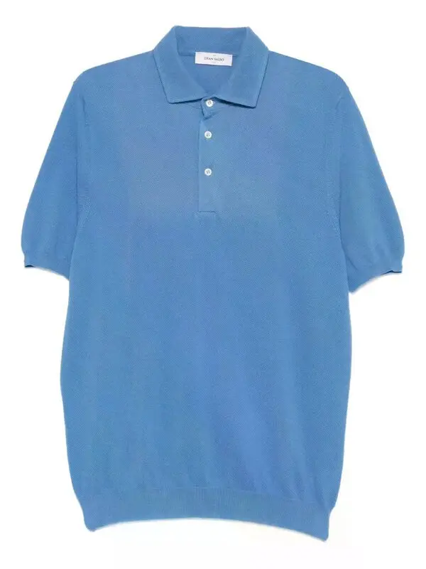 GRAN SASSO Short-sleeve Polo Shirt - Blue