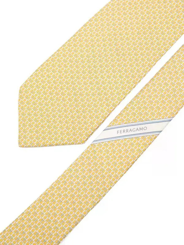 FERRAGAMO Patterned Neck Tie - Yellow