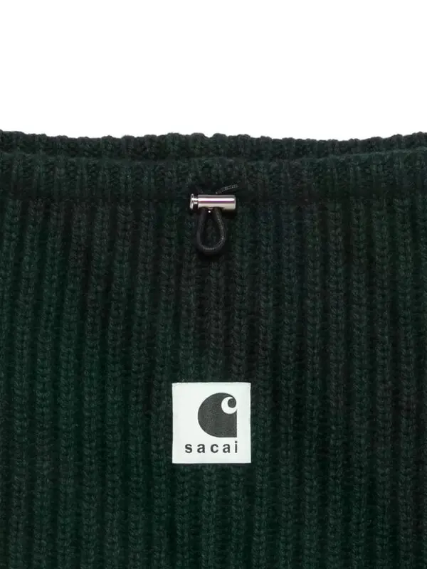 Sacai Ribbed Logo Neck Warmer