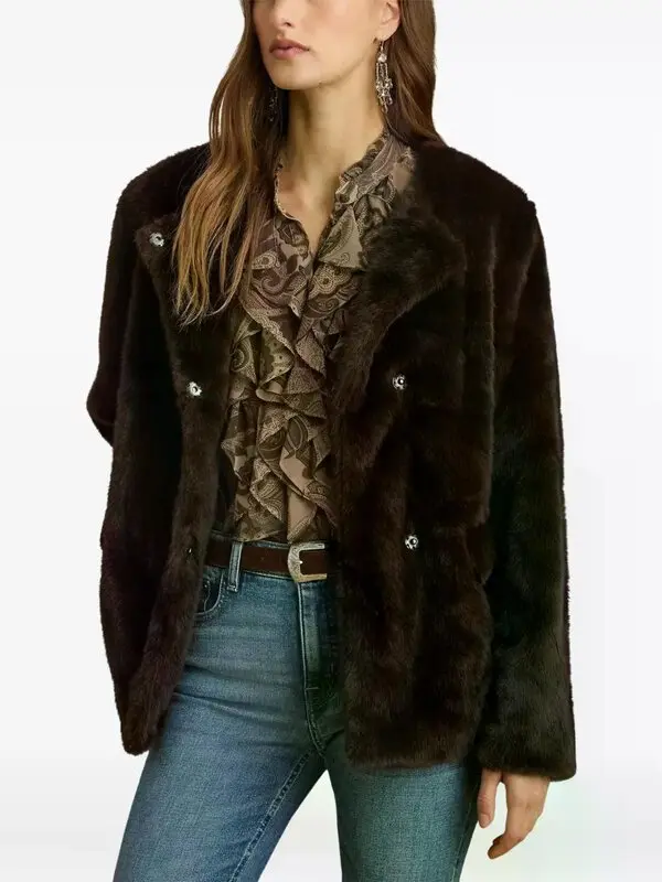 Ralph Lauren Buttoned Faux Fur Jacket