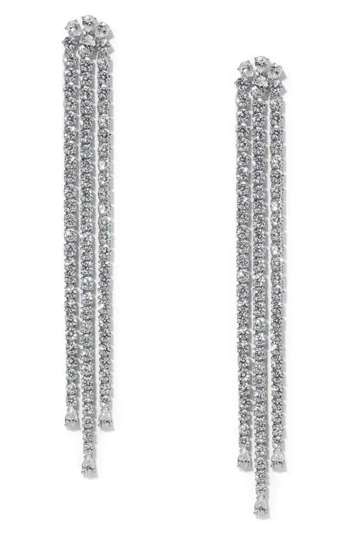 Nadri Hollywood Chandelier Drop Earrings - Rhodium