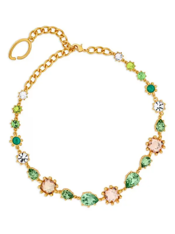 Oscar De La Renta Stones Chain Necklace - Green