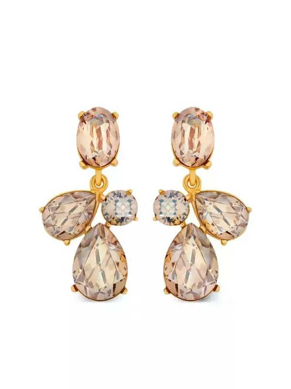 Oscar De La Renta Candy Drop Crystal-embellished Earrings - Gold