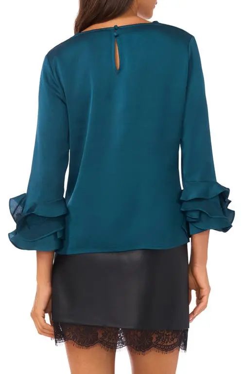 Vince Camuto Tiered Ruffle Sleeve Satin Top