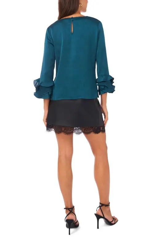Vince Camuto Tiered Ruffle Sleeve Satin Top