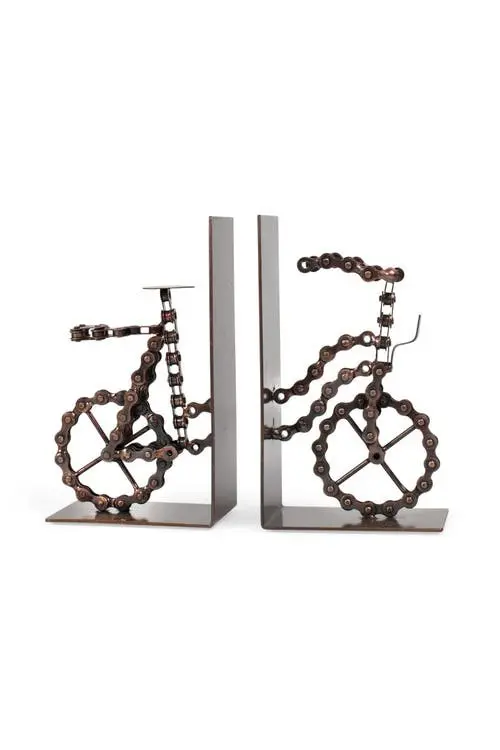 TEN THOUSAND VILLAGES Bicycle Chain Bookends