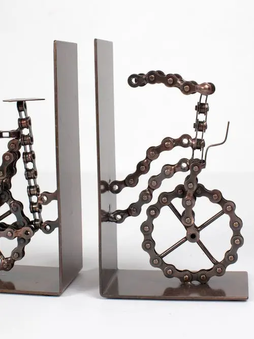 TEN THOUSAND VILLAGES Bicycle Chain Bookends