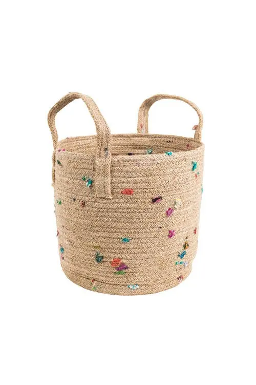 TEN THOUSAND VILLAGES Bright Bits Jute Basket