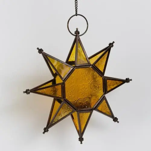 TEN THOUSAND VILLAGES Starlight Candleholder - Yellow