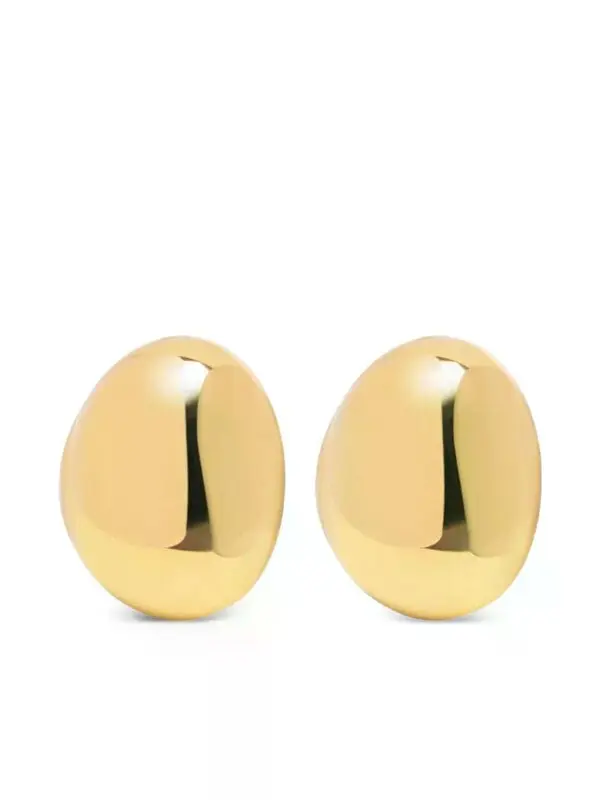 NIALAYA JEWELRY Oval Stud Earrings - Gold