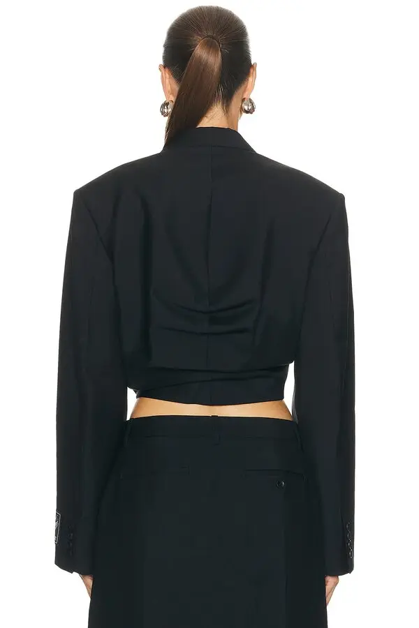 Alexander Wang Cropped Drape Back Blazer