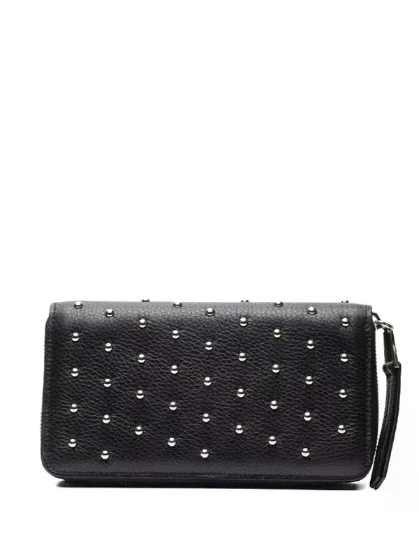 POCHE PARIS Studded Zip Wallet - Black
