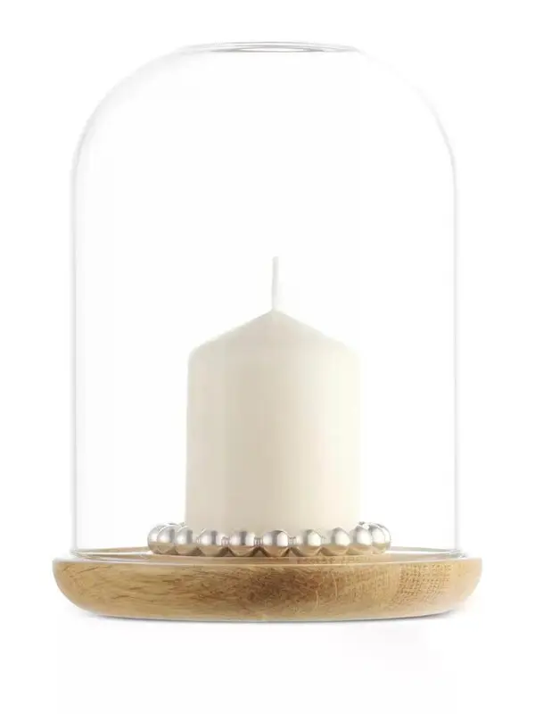 Christofle Glass-dome Pearl Candle Holder - Brown