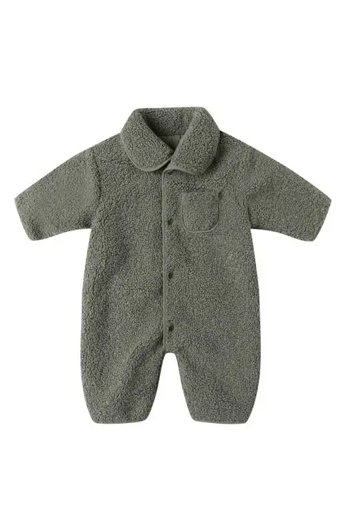 QUINCY MAE Reversible Fleece Romper - Forest