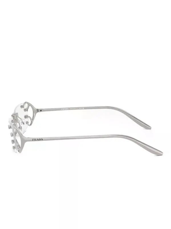 Prada Rimless Metallic-detail Glasses
