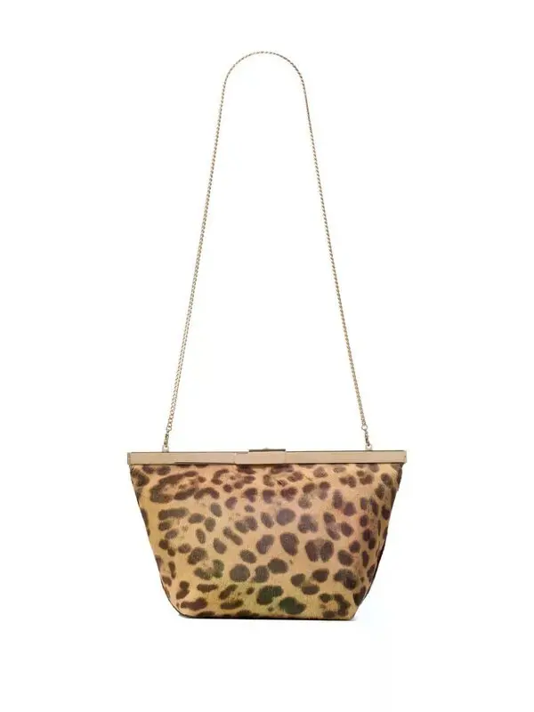 JIMMY CHOO Ganache Leopard-print Chain Clutch