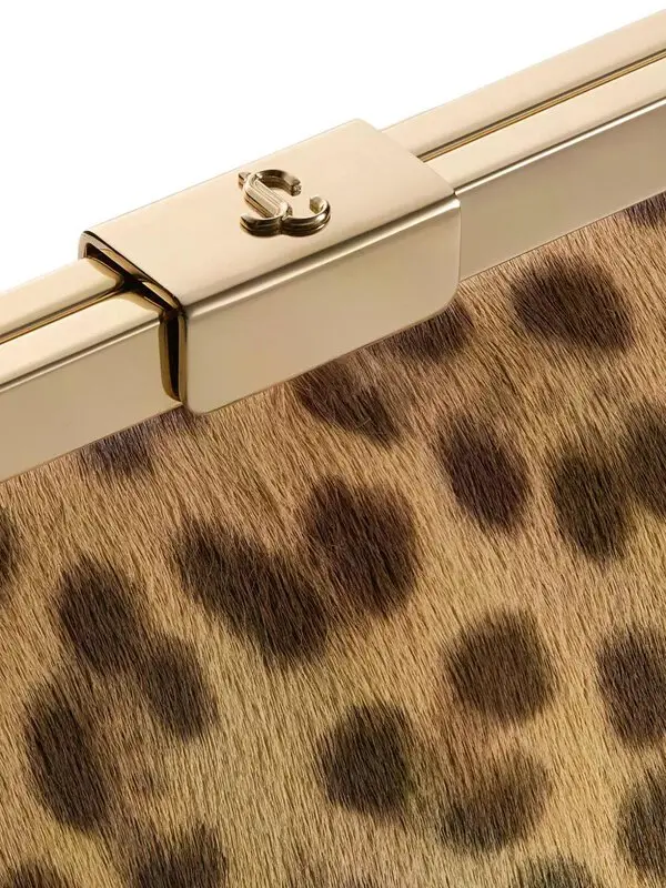 JIMMY CHOO Ganache Leopard-print Chain Clutch