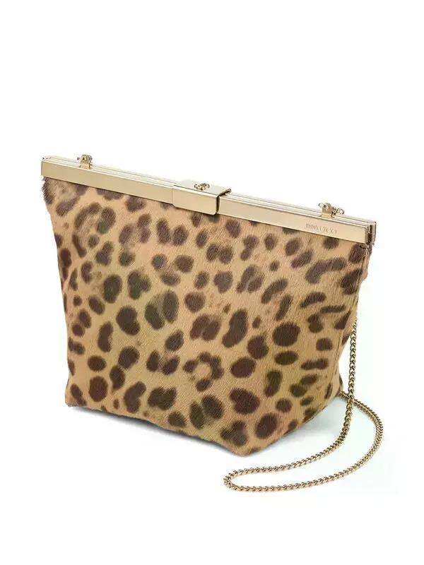 JIMMY CHOO Ganache Leopard-print Chain Clutch