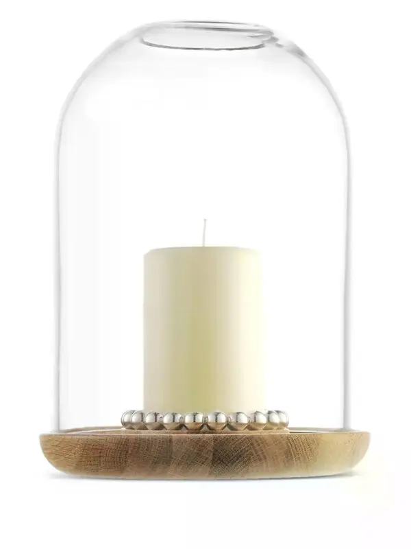Christofle Glass-dome Oak Candleholder - Brown