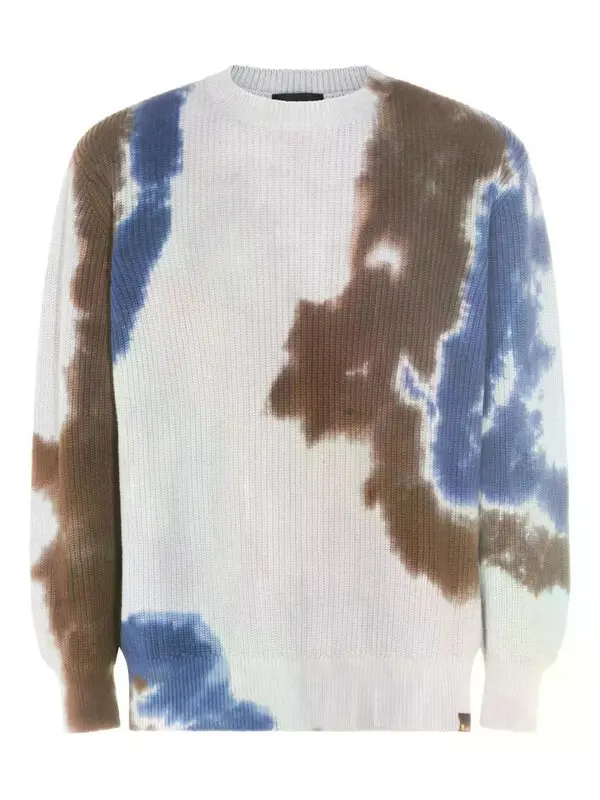 MAUNA KEA Tie-dye Crew Neck Sweater - White