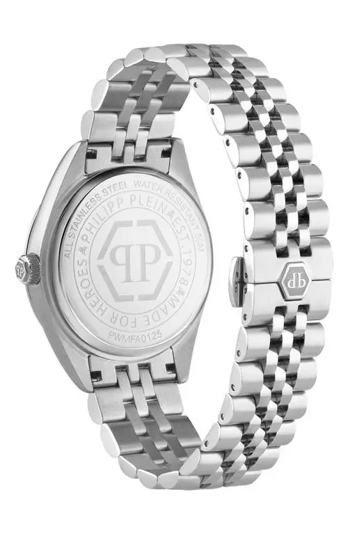 Philipp Plein Date Superlative Crystal Bracelet Watch - Stainless Steel