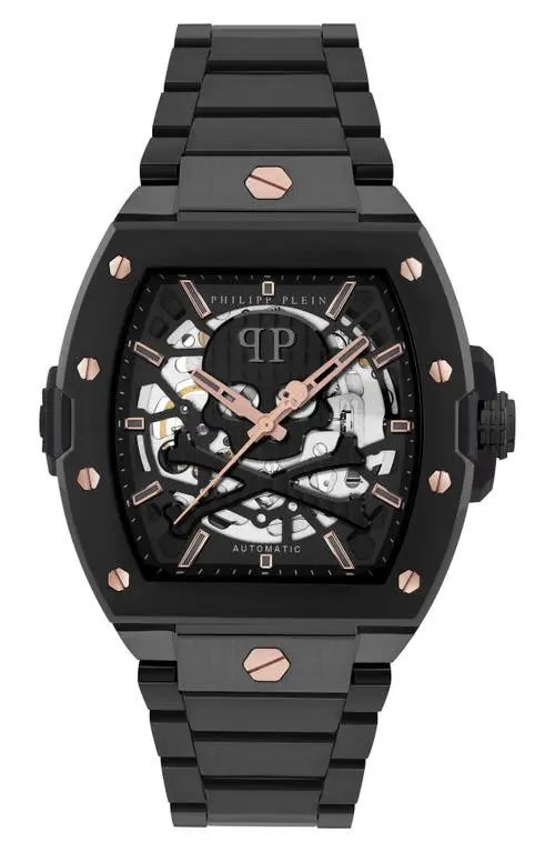 Philipp Plein The $keleton 2.0 Automatic Bracelet Watch - Ip Black