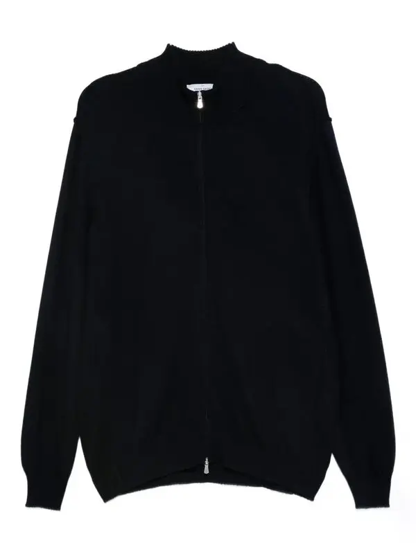 GRAN SASSO Zip-up Cardigan - Black