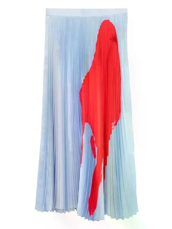 ENFOLD Graphic-print Pleated Skirt