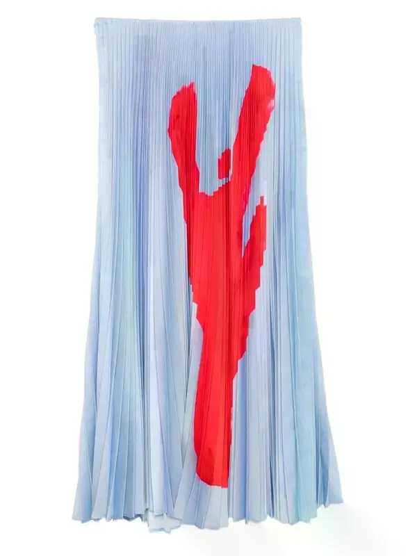 ENFOLD Graphic-print Pleated Skirt