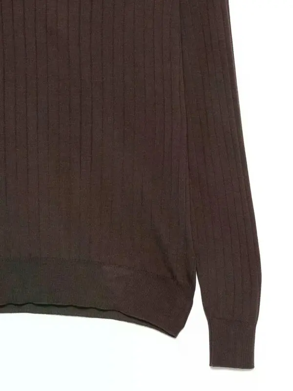 DELL'OGLIO Long-sleeve Polo Shirt - Brown