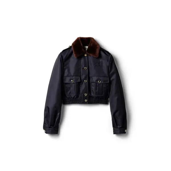 Miu Miu Technical Gazar Blouson Jacket - Navy