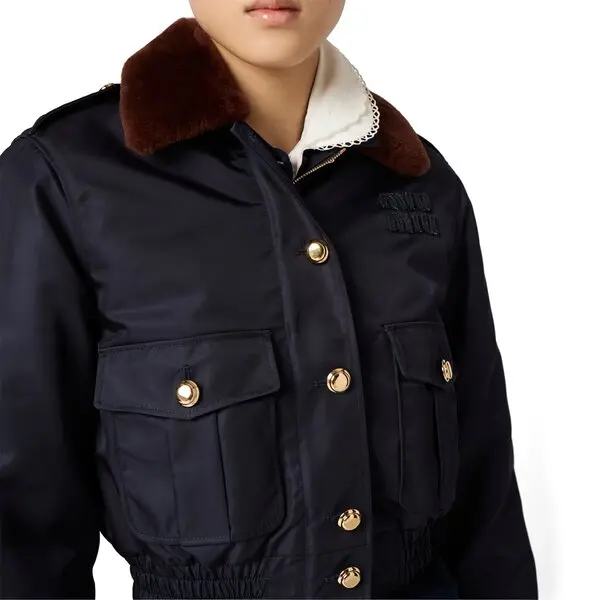 Miu Miu Technical Gazar Blouson Jacket - Navy