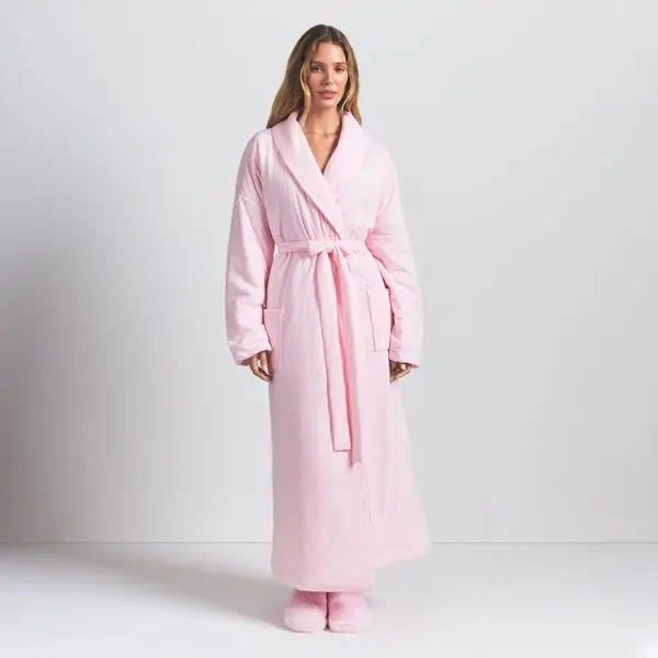 SKIMS Duvet Long Robe - Cherry Blossom